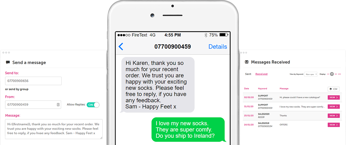 Receive Text Messages Online | FireText
